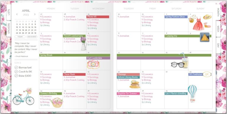 The Best College Schedule Maker to Stay Inspired - Artful Agenda - The ...